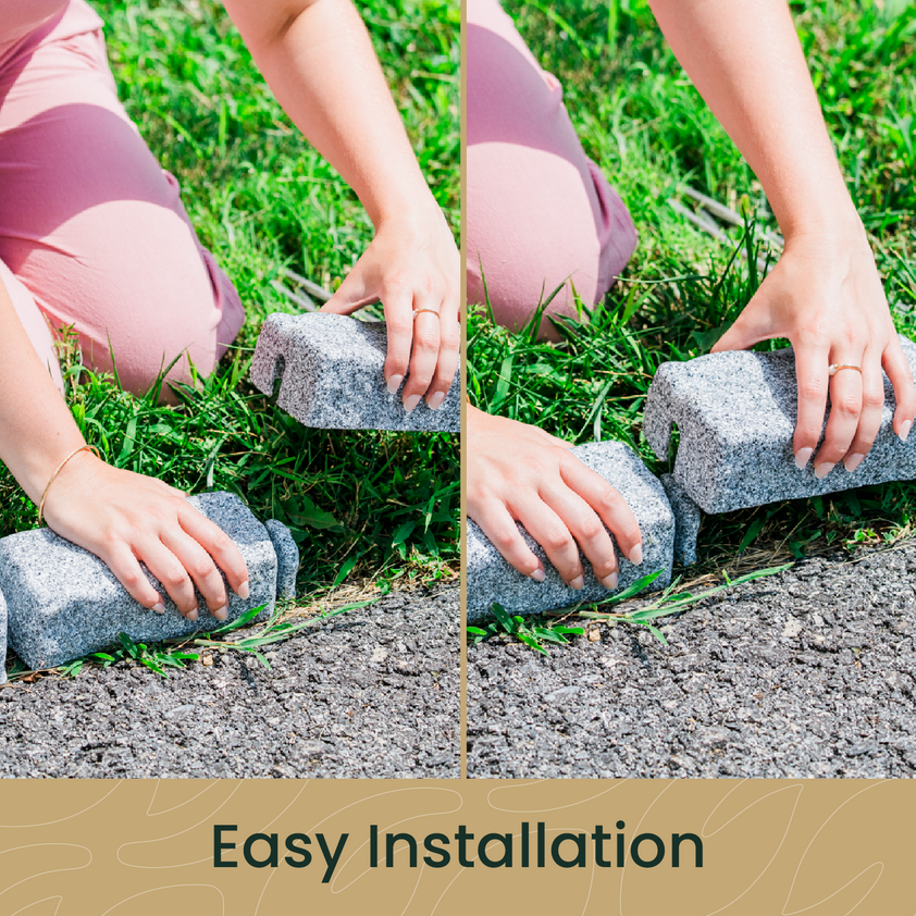 Faux Stone Edging Bricks - 4-foot section - Beuta